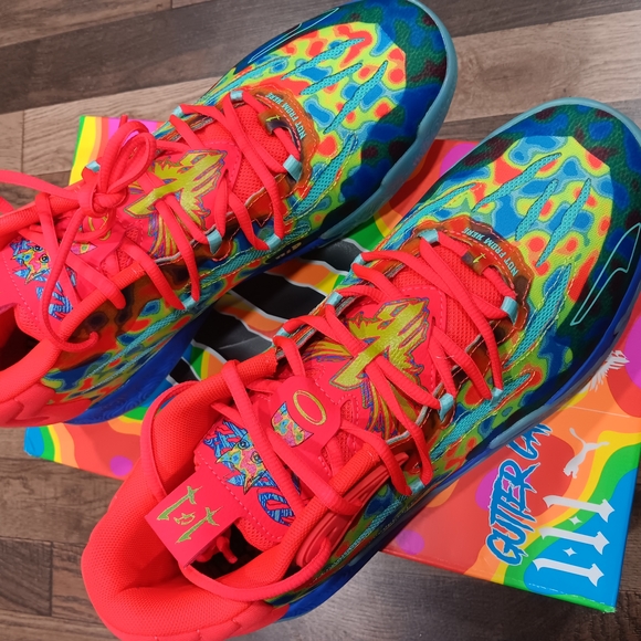 Puma | Shoes | Puma Red And Blue Sneakers Modern Geometric Design ...